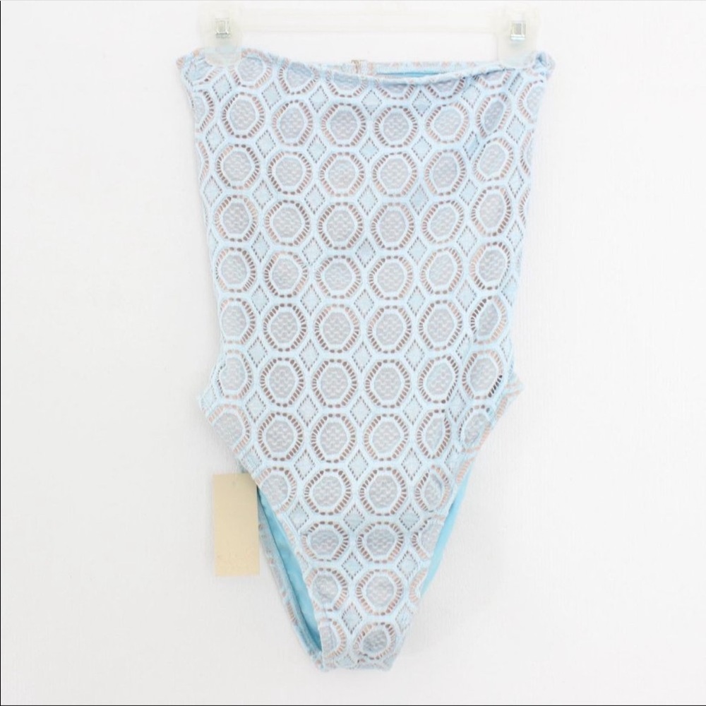 Risk Strapless Lace One Piece Swimsuit - Gem